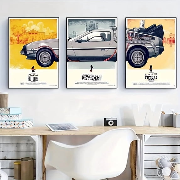 3pcs Back to the Future Canvas Posters, Frameless Classic Movie Wall ...