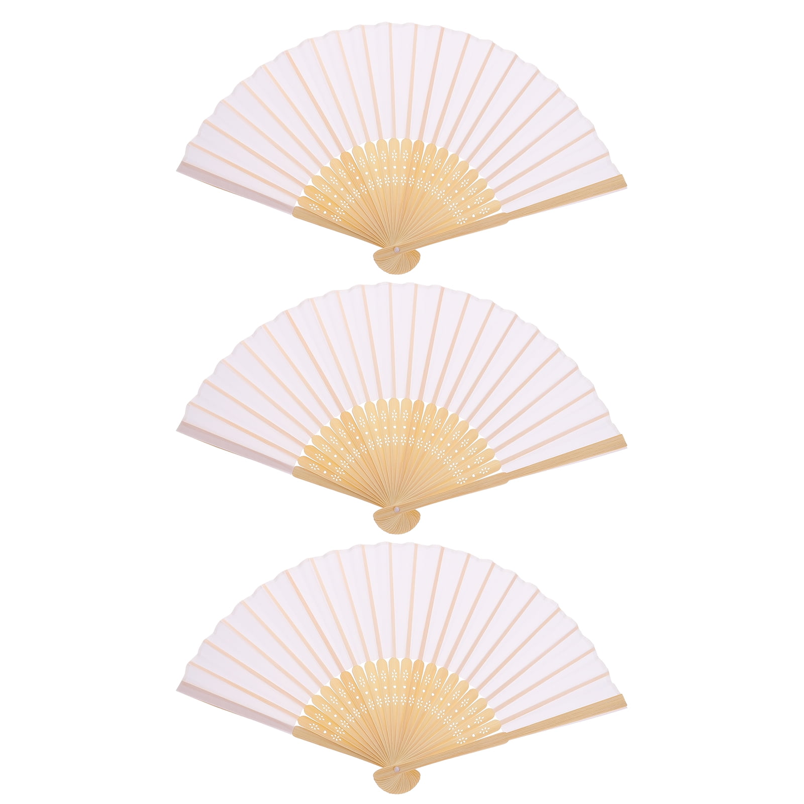 3pcs Bamboo Folding Fan Blank Bamboo Hand Fan DIY Bamboo Hand Fans for ...