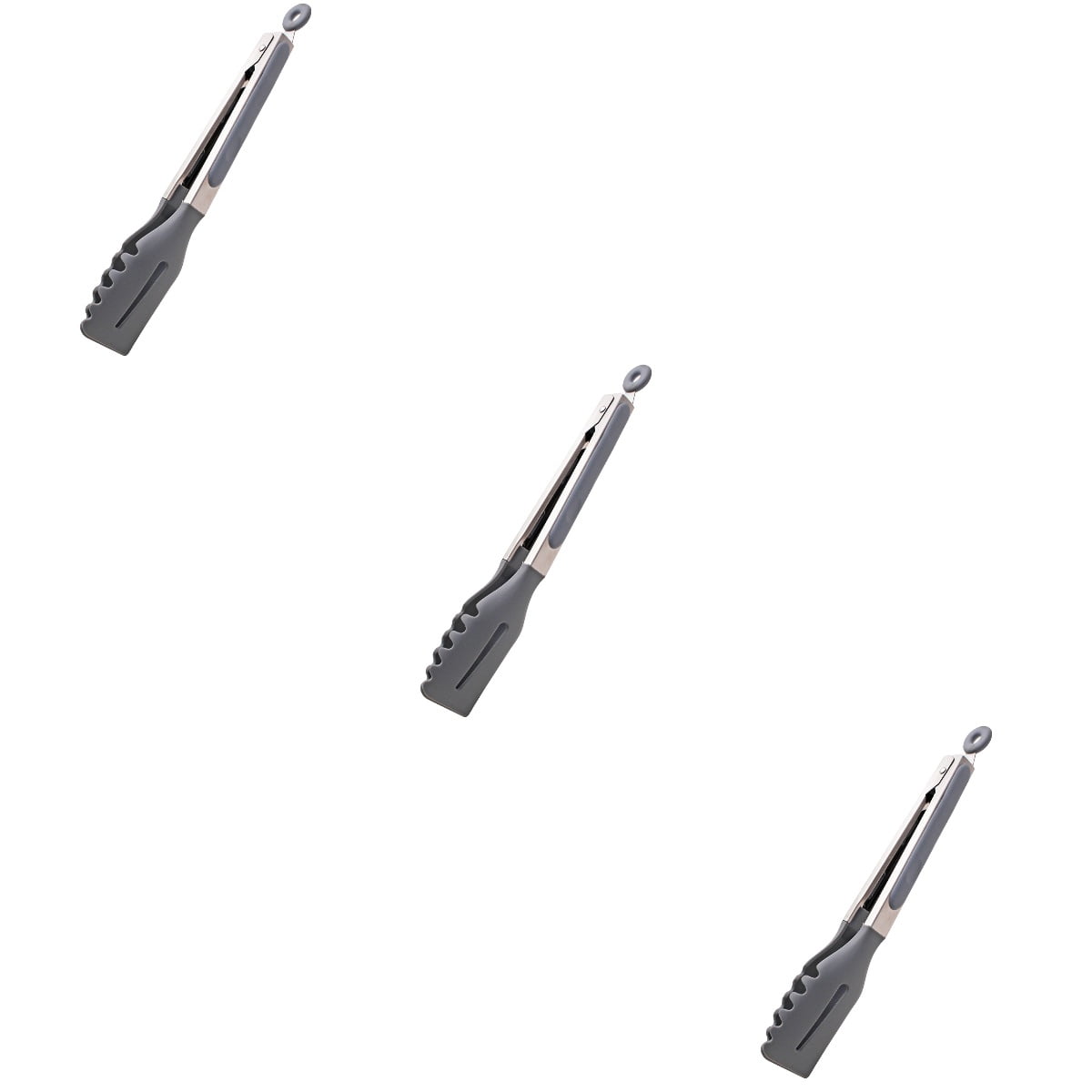 3pcs Barbecue Tong Stainless Steel Handle Silicone Cooking Tong Kitchen ...