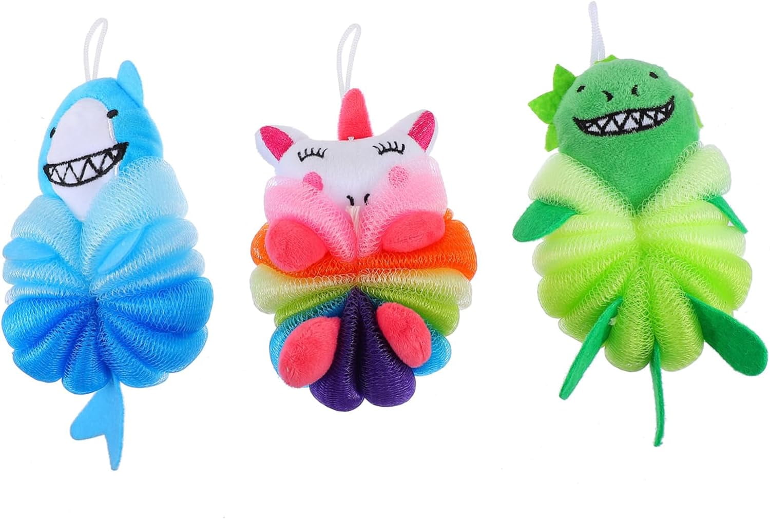 3pcs Bath Ball Spa Puff Scrubber Cartoon Body Shower Ball Body Scrubber ...