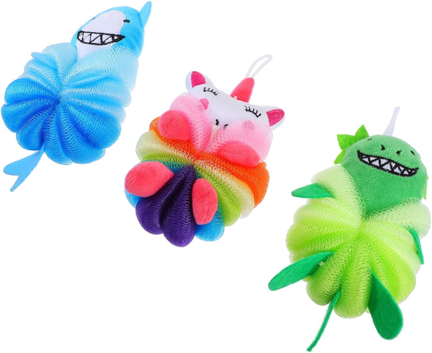 3pcs Bathing Cartoon Balls Baby Cute Animal Bath Exfoliating Sponge ...