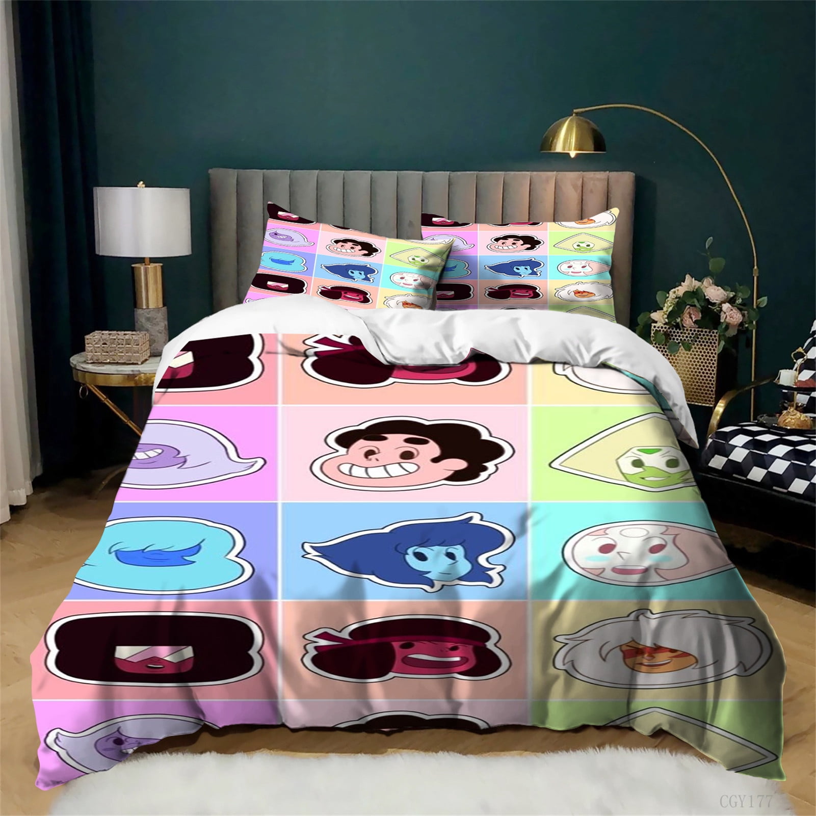 3pcs Bedding Duvet Cover Set Twin Cartoon Steven Universe Quilt Cover ...