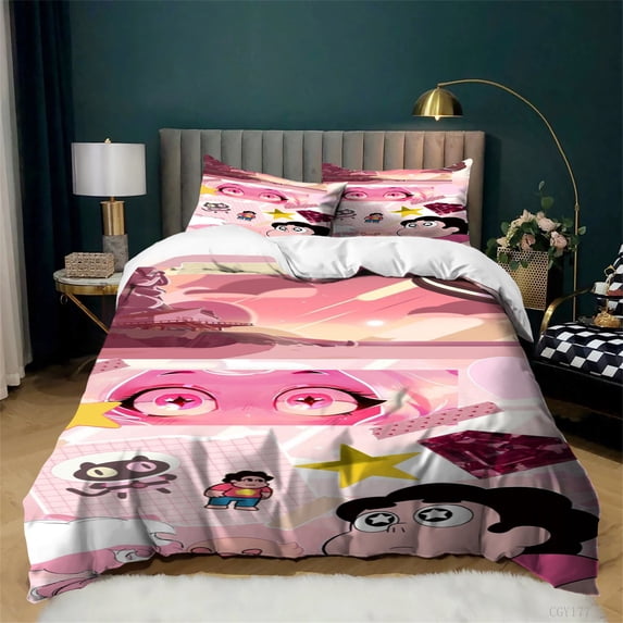 3pcs Bedding Duvet Cover Set Twin Cartoon Steven Universe Quilt Cover ...