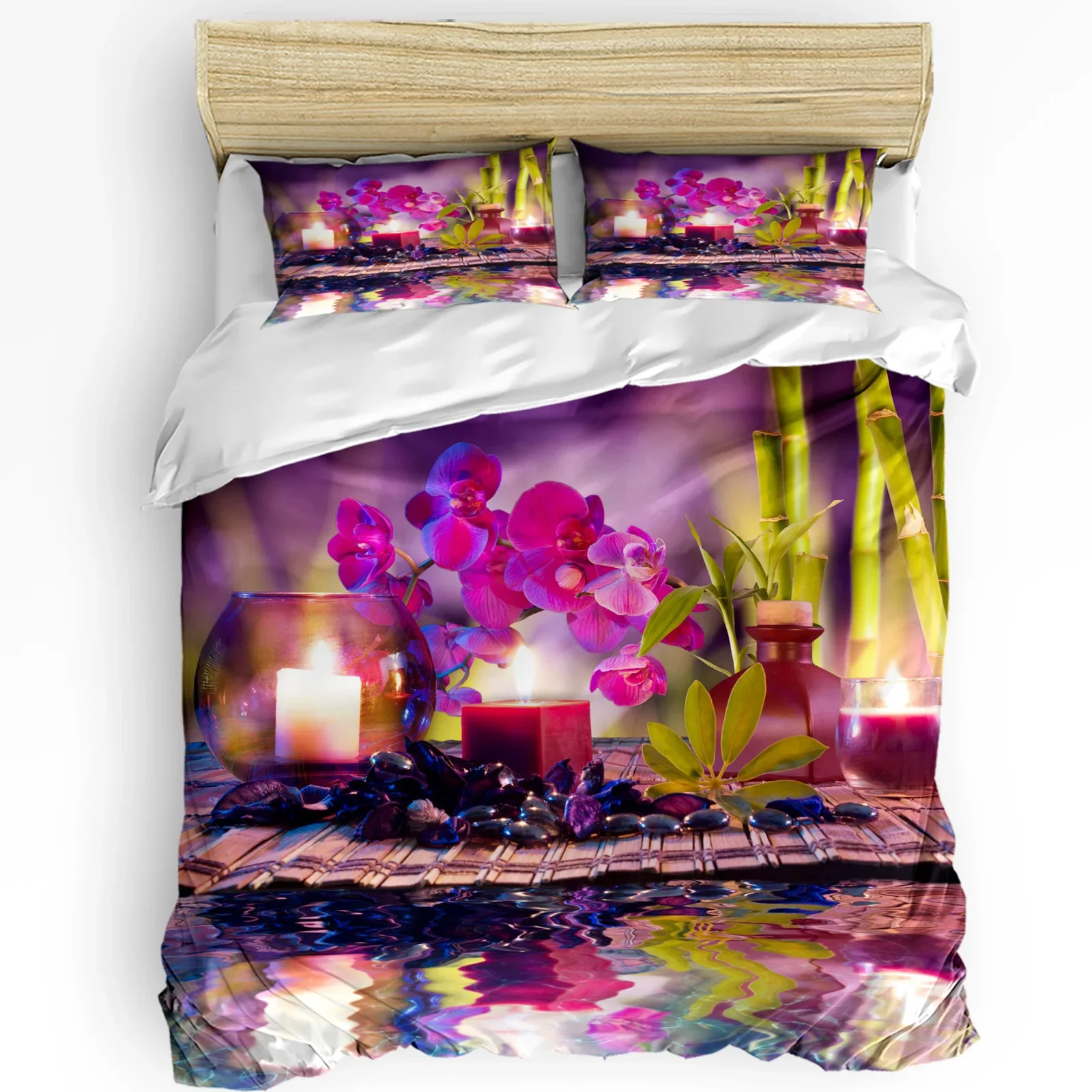 3pcs Bedding Set Bamboo Orchid Zen St Home Textile Duvet Cover Pillow ...