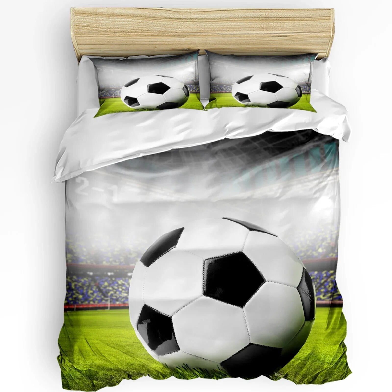 3pcs Bedding Set Football Design Soccer Home Textile Duvet Cover Pillow ...