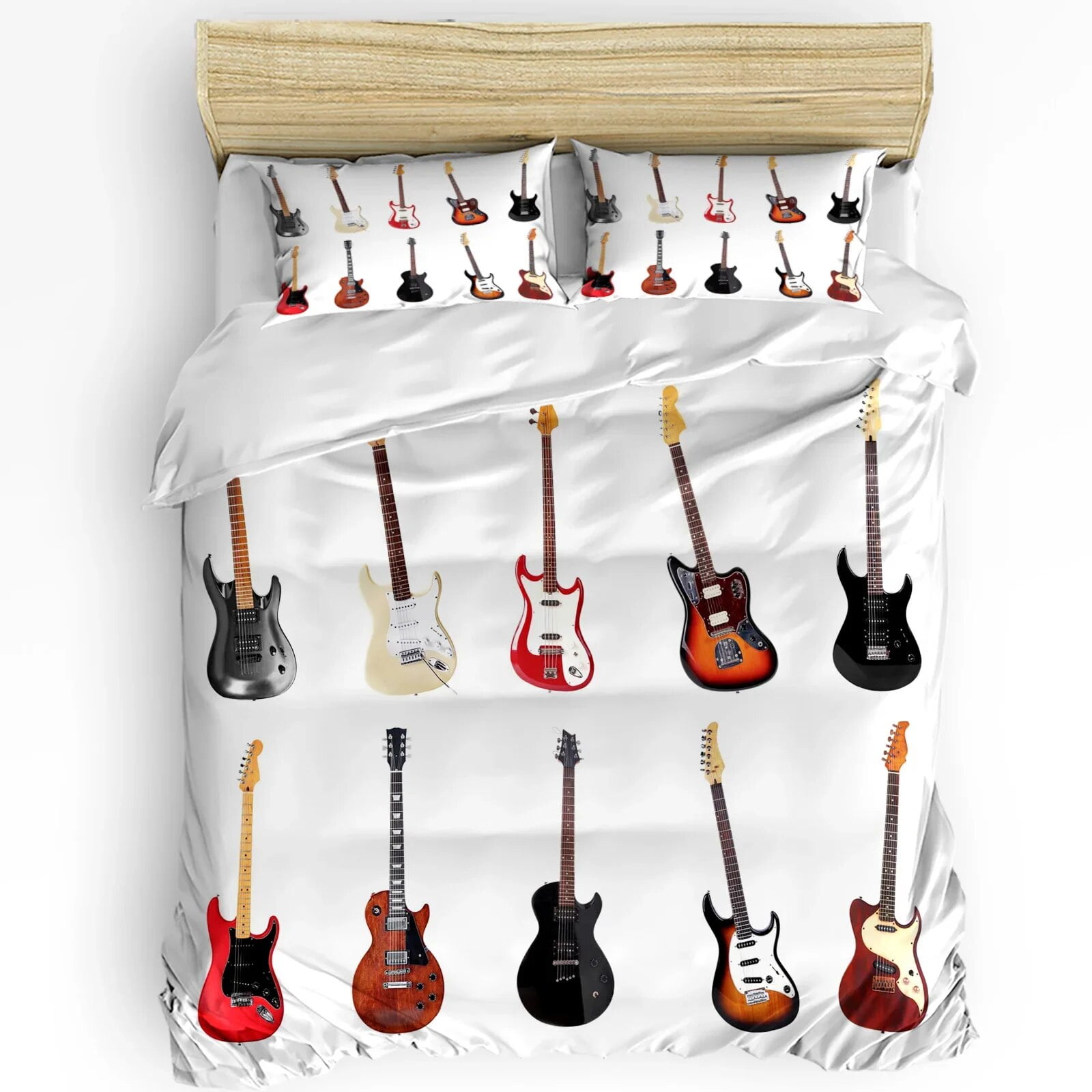 3pcs Bedding Set Rock Guitar Music Home Textile Duvet Cover Pillow Case ...