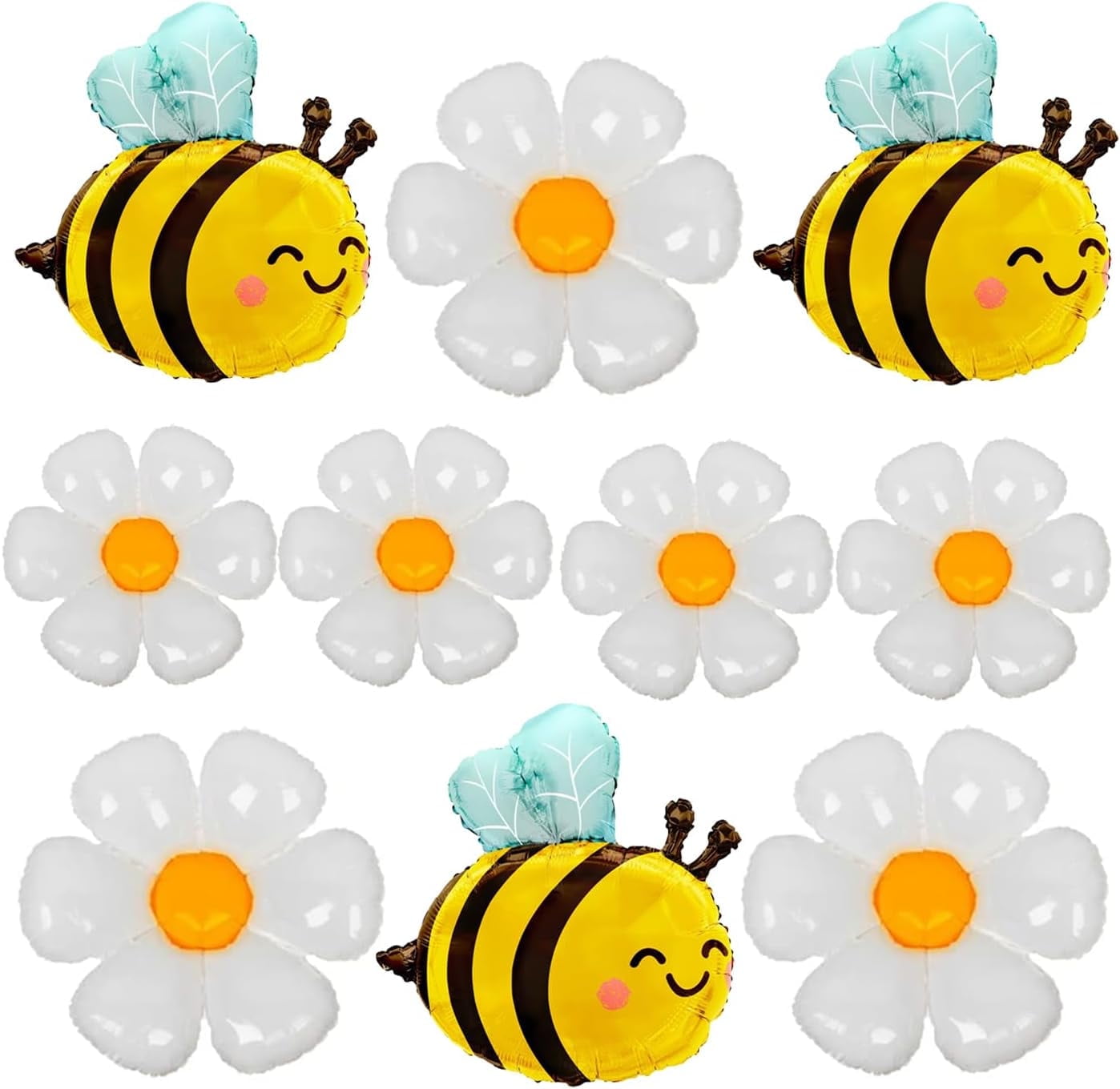 3pcs Bee Balloon 7Pcs Daisy Balloons Bee Balloon White Flower Balloons ...