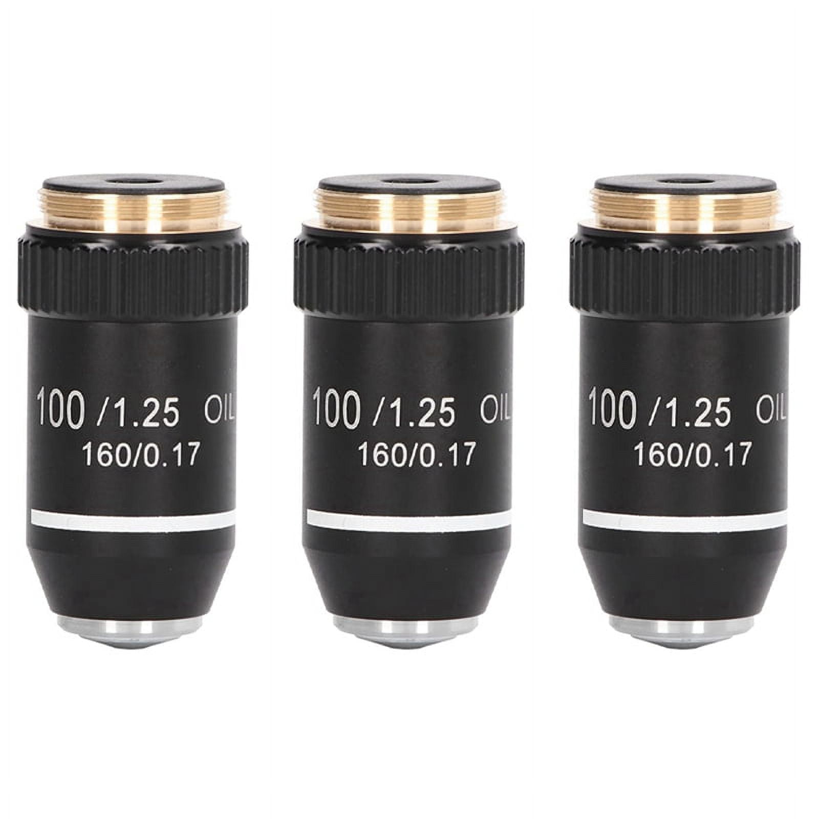 3pcs Biological Microscope Lens, 195 Achromatic Black Objective Lens ...