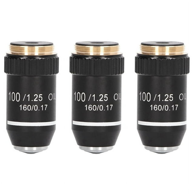 3pcs Biological Microscope Lens, 195 Achromatic Black Objective Lens ...