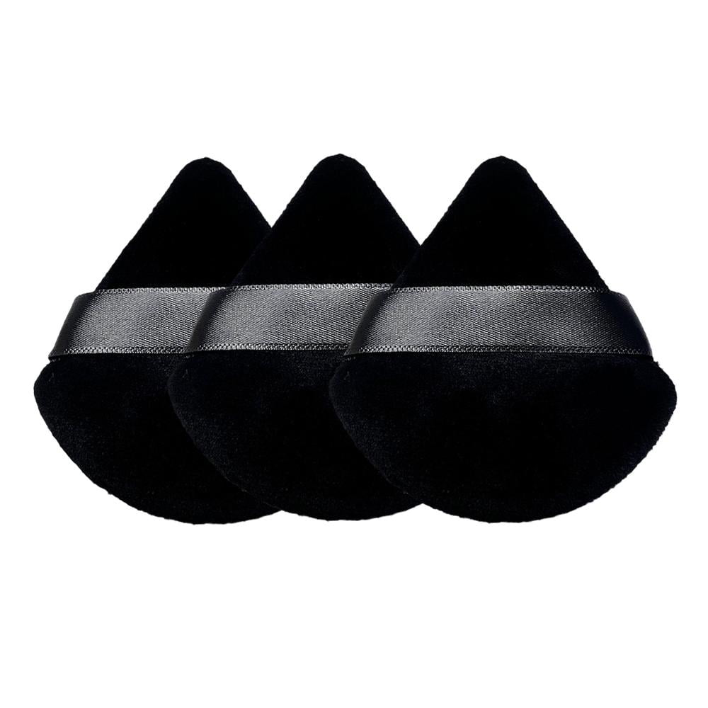 3pcs Black Bulk Hot Selling Small Triangle Fan-Shaped Powder Puff Super ...