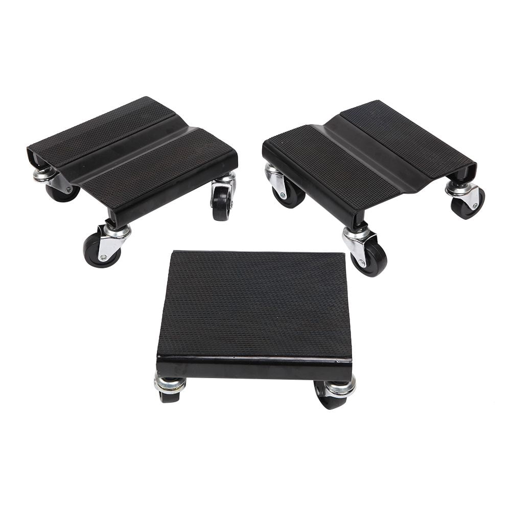 3pcs Black Snowmobile Roller Dolly Set - 1500lb Capacity, Steel Frame ...