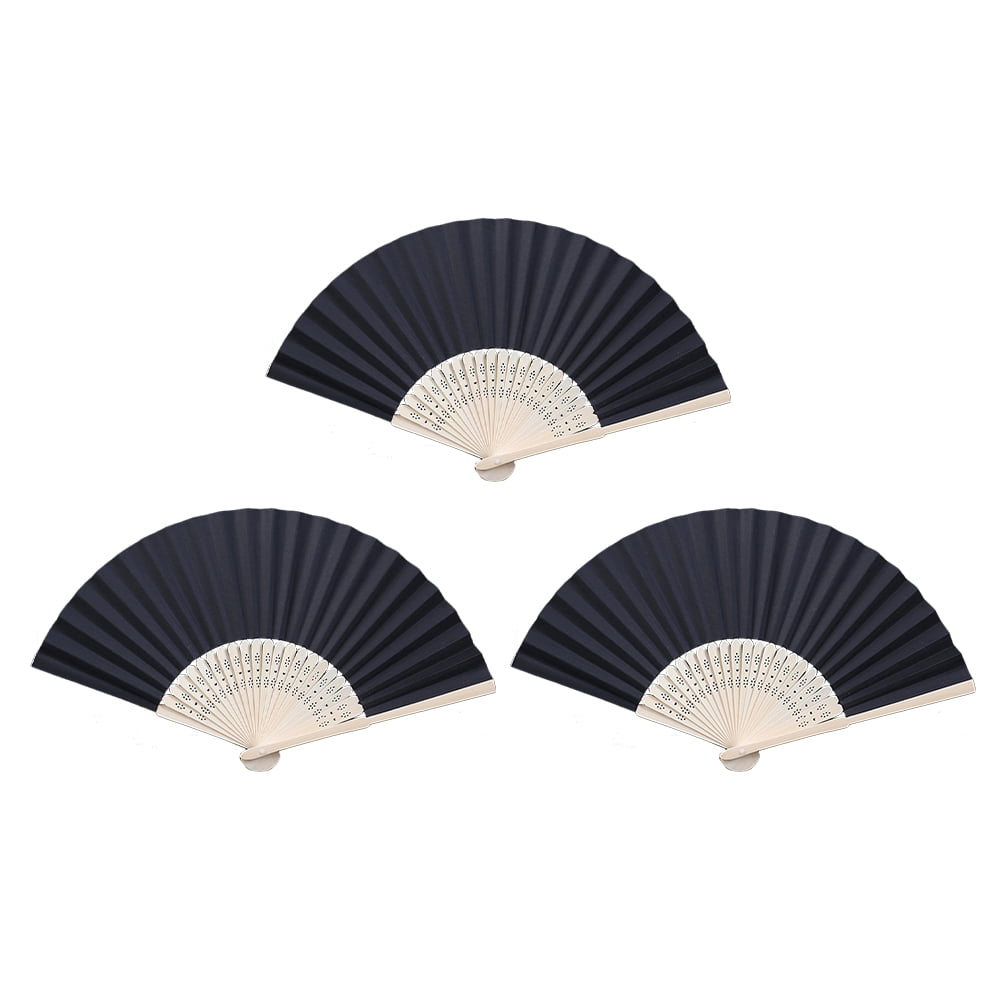 3pcs Blank Folding Fan Paper Hand Fan Handheld Folded Fan for Wedding ...
