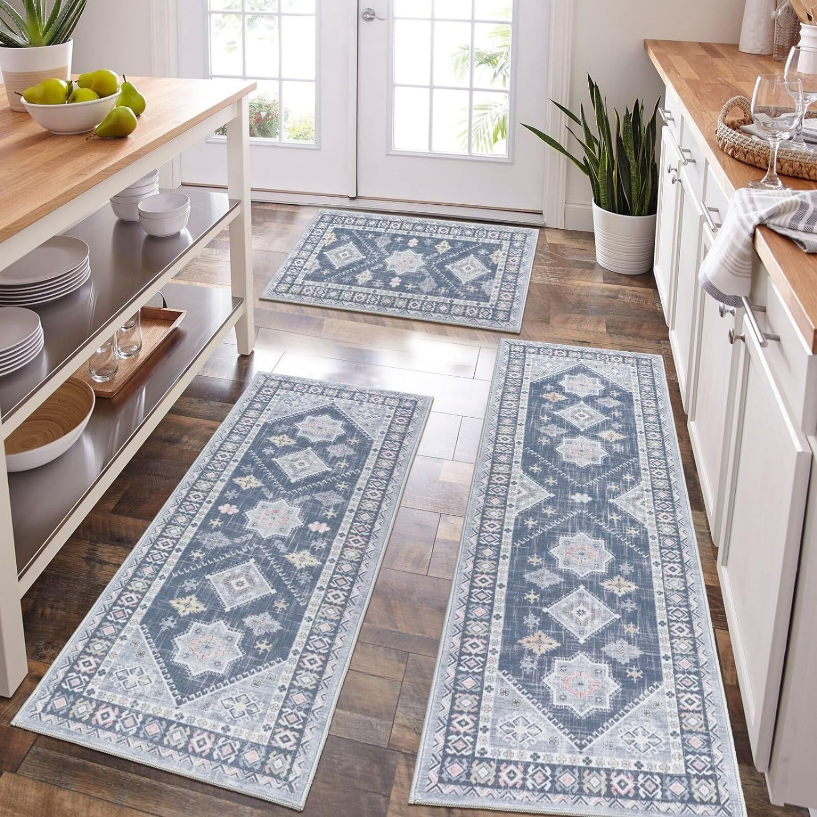3pcs Boho Kitchen Rug Sets Bohemian Kitchen Rugs and Mats Non Skid ...