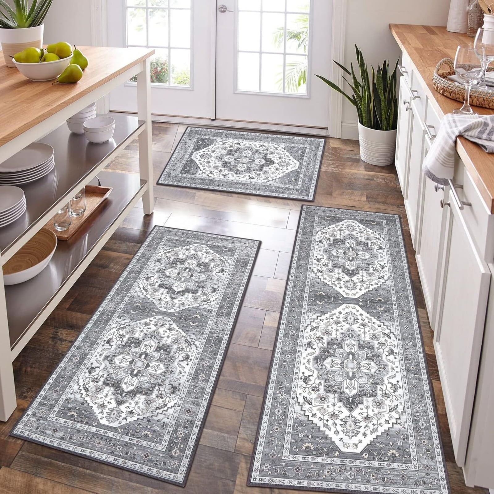 3pcs Boho Kitchen Rug Sets Bohemian Kitchen Rugs and Mats Non Skid ...