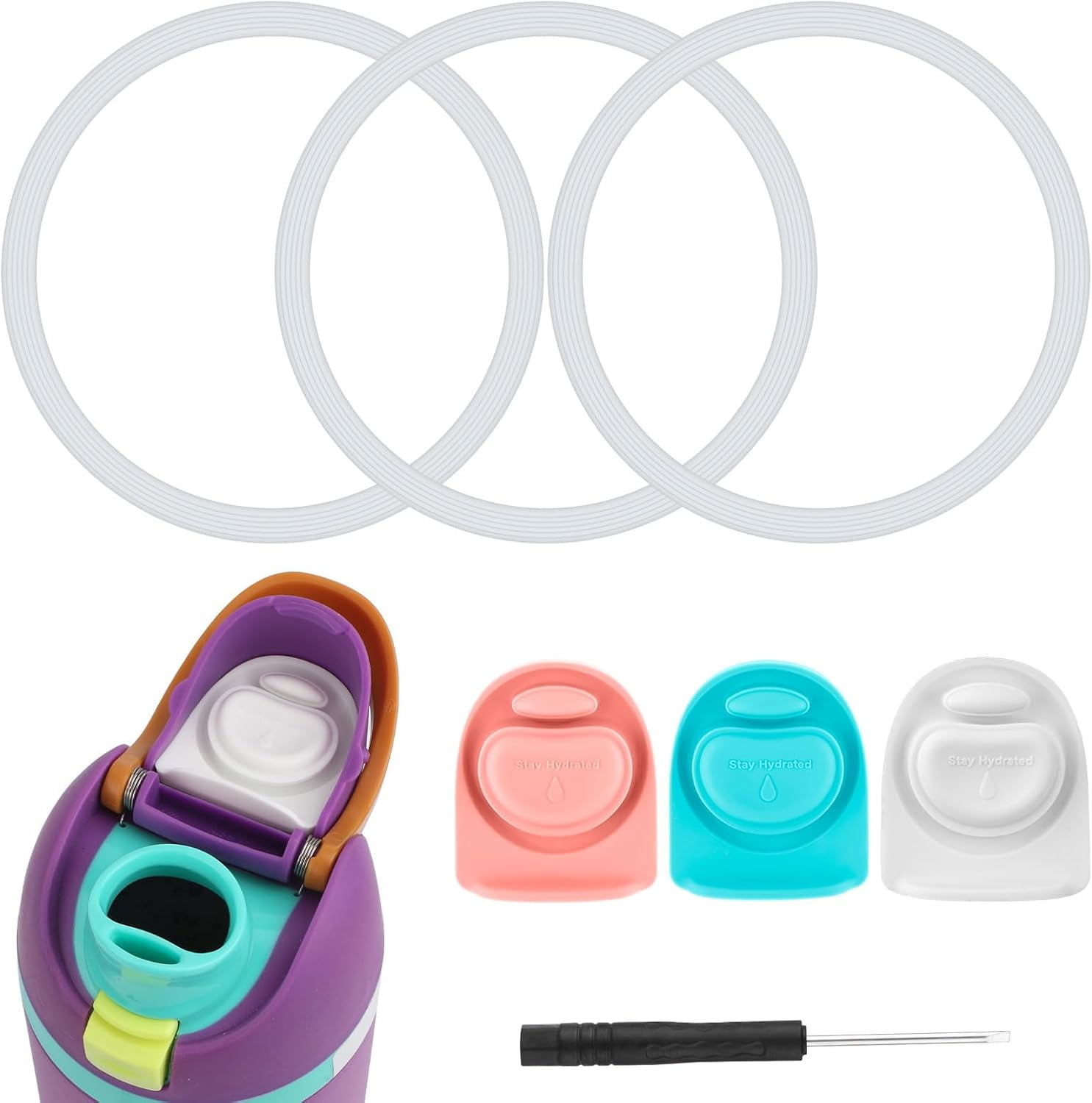 3pcs Bottle O Seal Ring & 3pcs Gasket Replacement Stopper for Owala ...