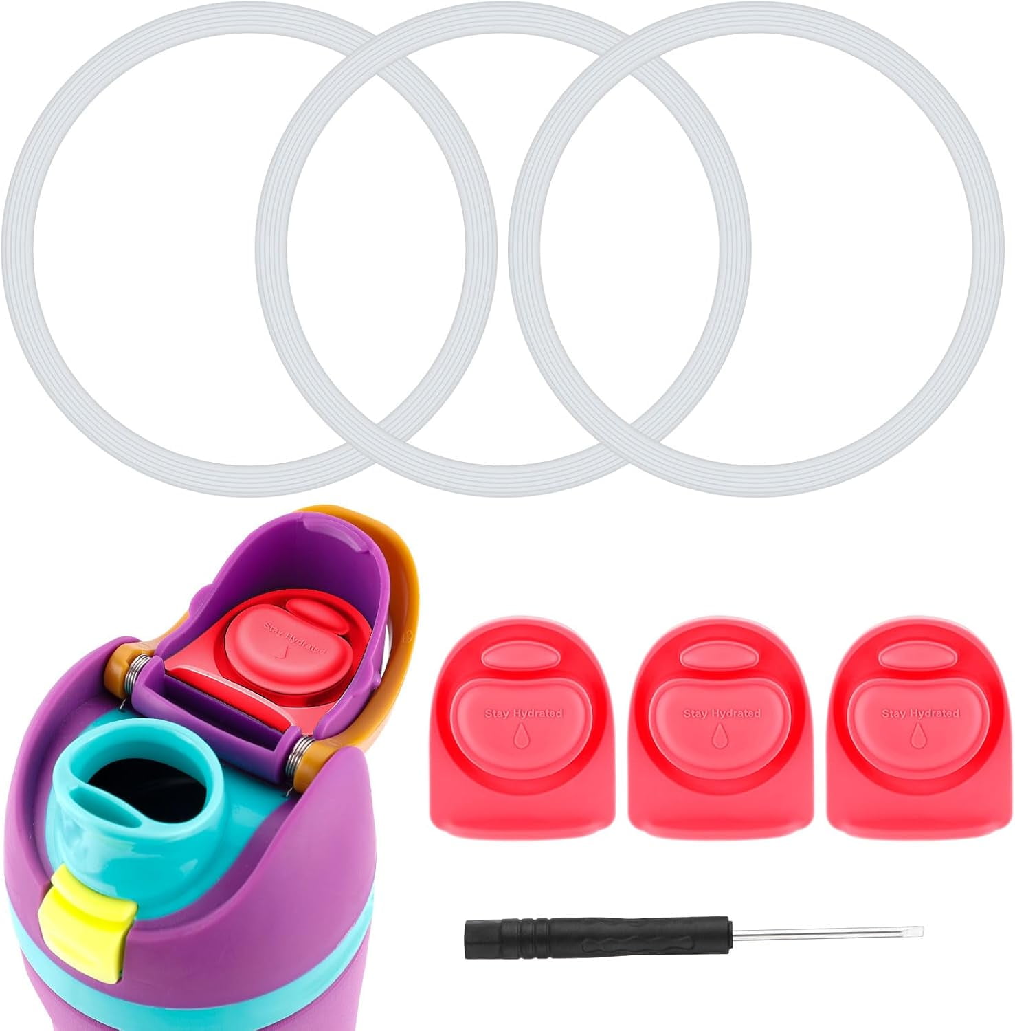 3pcs Bottle O Seal Ring & 3pcs Gasket Replacement Stopper for Owala ...