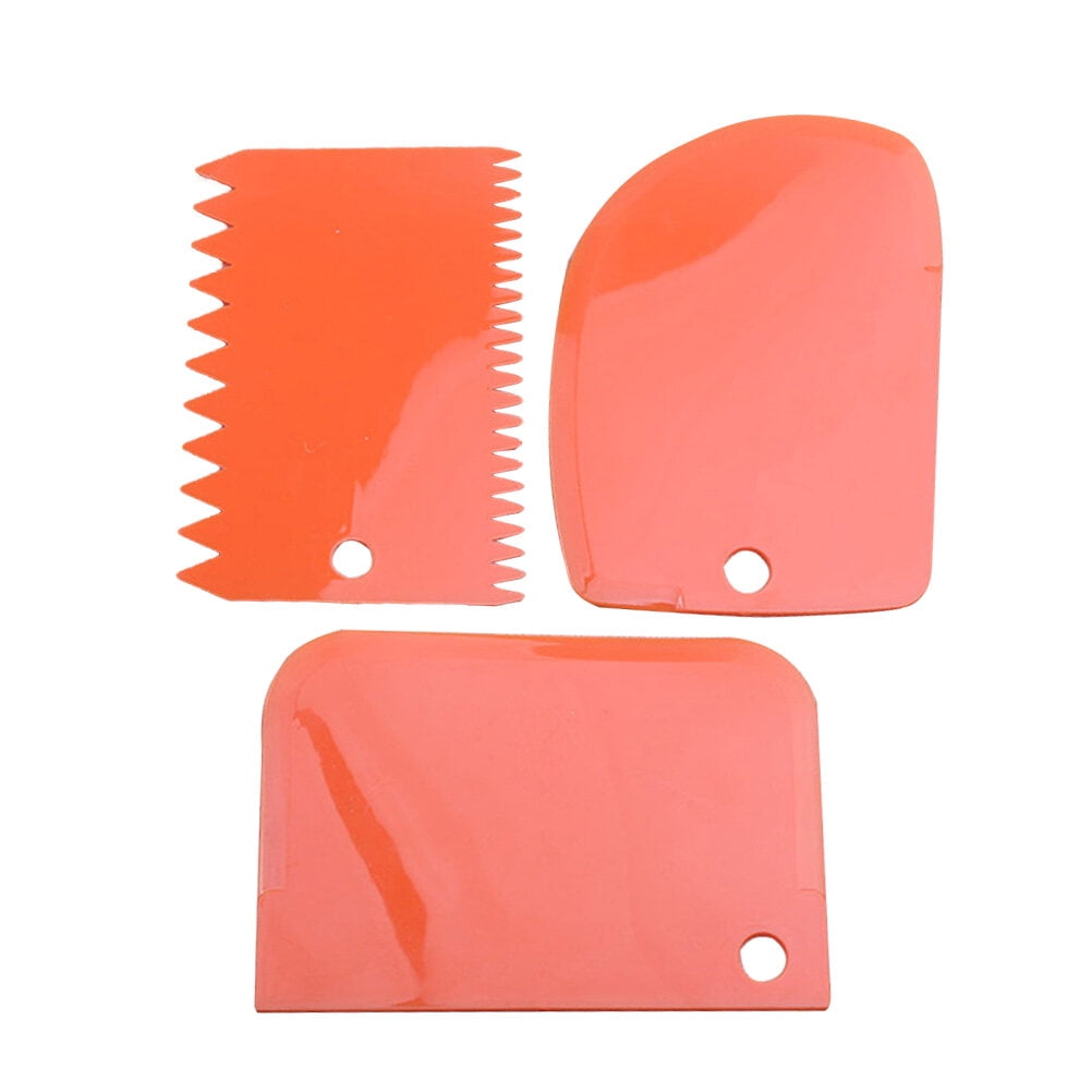 3pcs Dough Bowl Scrapers 2 Sided Comb Kitchen Gadgets Curved Flat ...