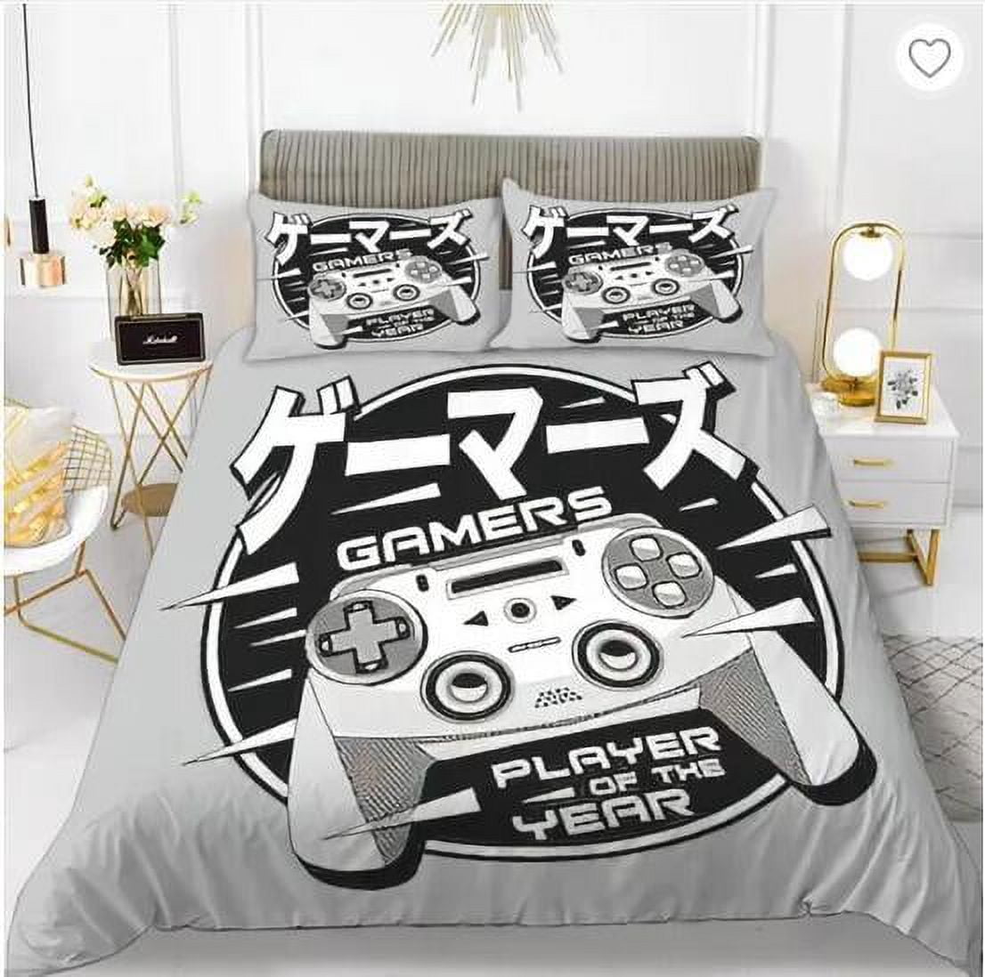 3pcs Boys Gamer Soft Reversible Duvet Cover Sets,Kids Gaming Gamepad ...