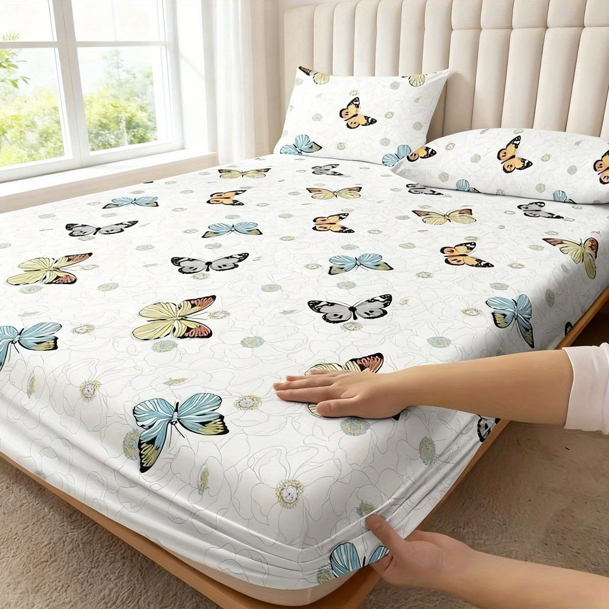 3pcs Butterfly Print Bed Sheet Set - Soft & Comfortable Bedding Set ...