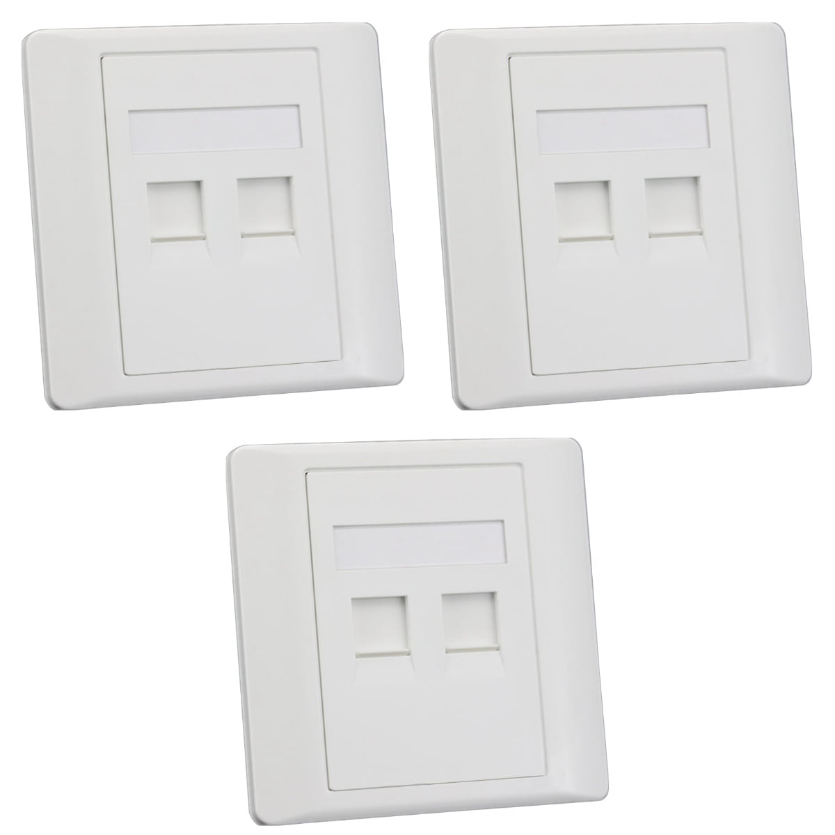 3pcs CAT 6 Wall Outlet Plate RJ-45 Network Ethernet Socket with Double ...