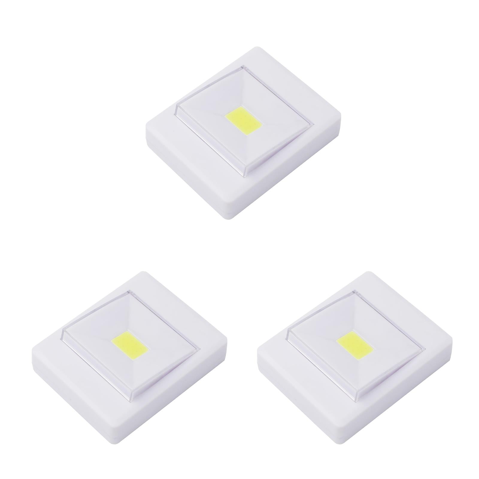 3pcs COB LED Wall Light Wireless Room Shed Light Battery Operated(White ...
