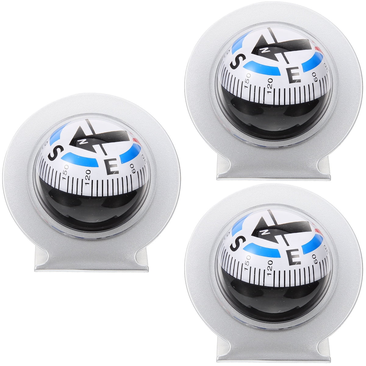 3pcs Car Dashboard Compass Car Mount Compass Black Compass Ball Compass ...