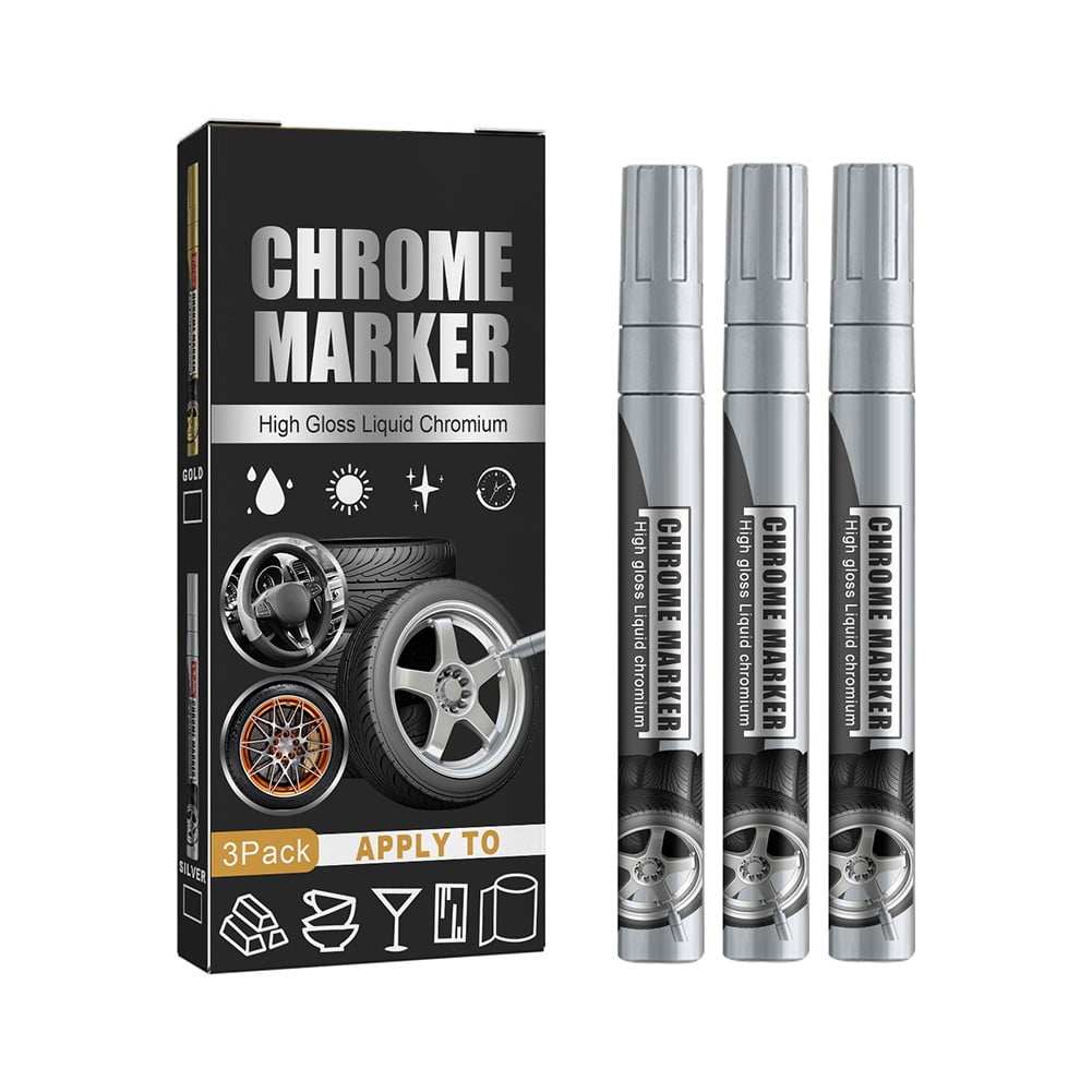 3pcs Car Tire Chrome Marker Pen Paint Pen Mirror Marker Set DIY Car ...