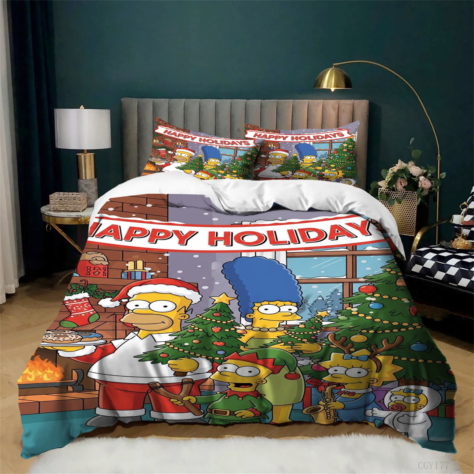3pcs Cartoon The Simpsons Bedding Set All Season Soft Comfortable Quilt ...