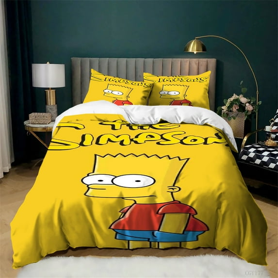 3pcs Cartoon The Simpsons Bedding Set All Season Soft Comfortable Quilt ...