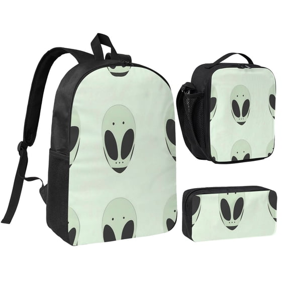 3pcs Casual Daypack 17 Inch Backpack Set Bookbag+Pencil Case+Lunch Bag ...