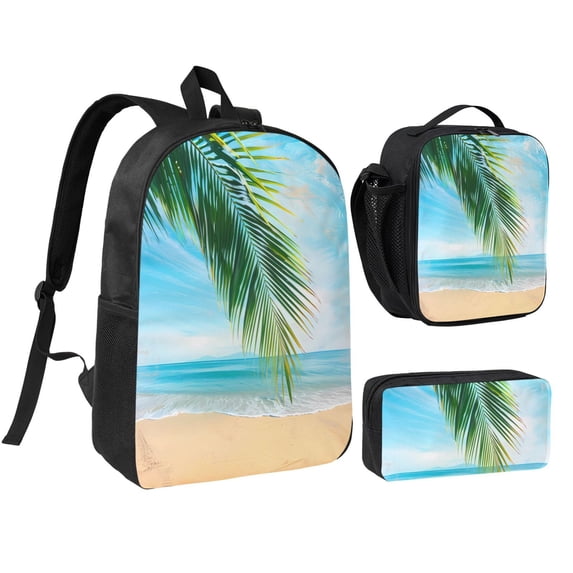 3pcs Casual Daypack 17 Inch Backpack Set Bookbag+Pencil Case+Lunch Bag ...