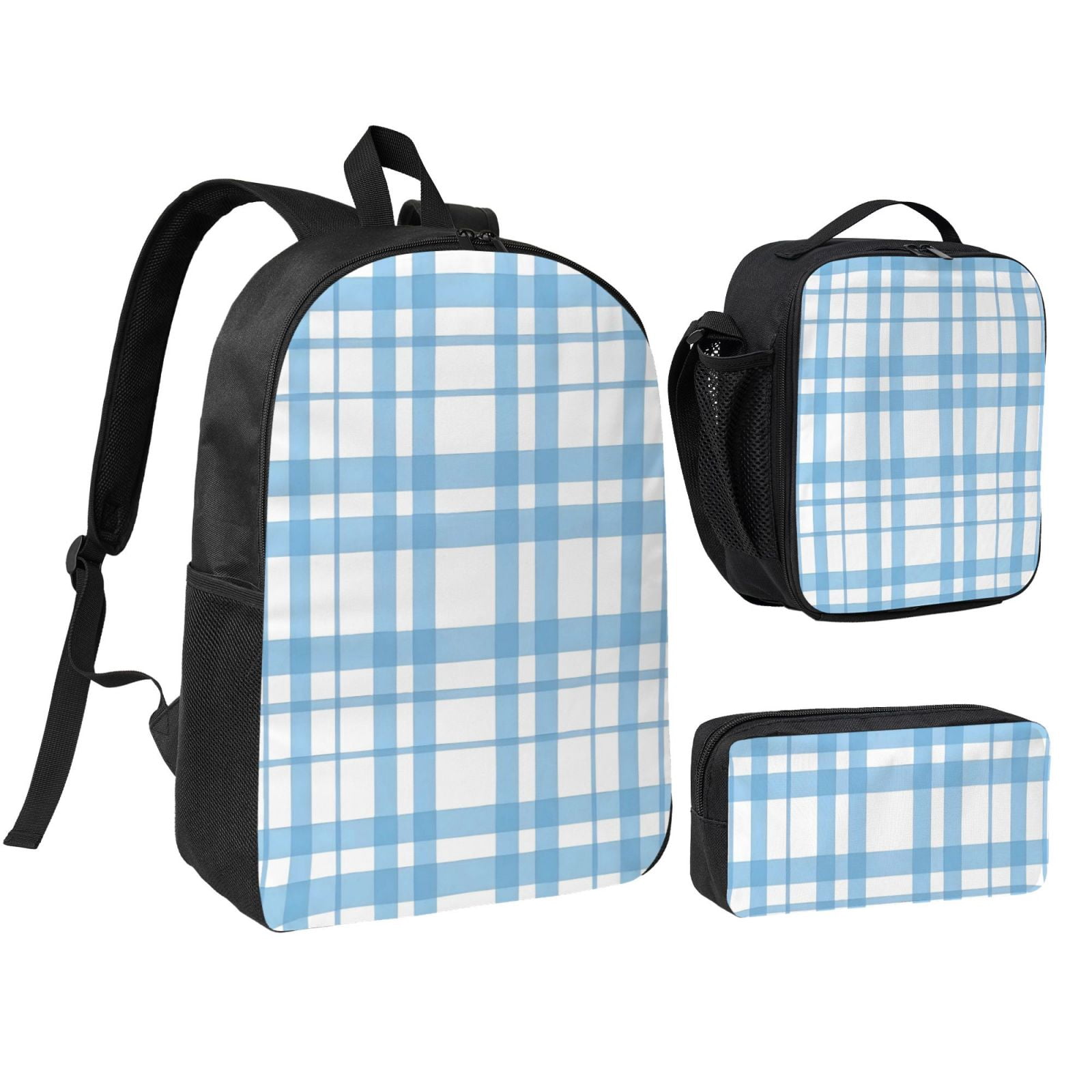 3pcs Casual Daypack 17 Inch Backpack Set Bookbag+Pencil Case+Lunch Bag ...