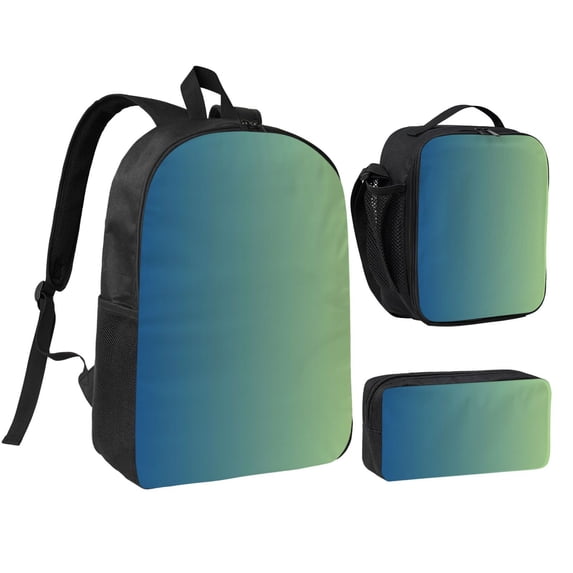 3pcs Casual Daypack 17 Inch Backpack Set Bookbag+Pencil Case+Lunch Bag ...