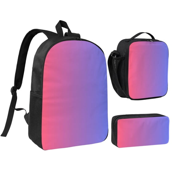 3pcs Casual Daypack 17 Inch Backpack Set Bookbag+Pencil Case+Lunch Bag ...