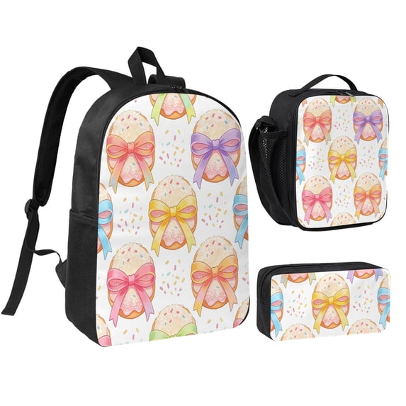 3pcs Casual Daypack 17 Inch Backpack Set Bookbag+Pencil Case+Lunch Bag ...