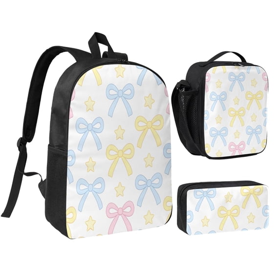 3pcs Casual Daypack 17 Inch Backpack Set Bookbag+Pencil Case+Lunch Bag ...