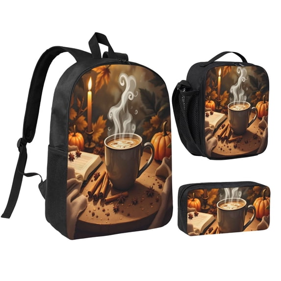 3pcs Casual Daypack 17 Inch Backpack Set Bookbag+Pencil Case+Lunch Bag ...