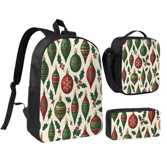 3pcs Casual Daypack 17 Inch Backpack Set Bookbag+Pencil Case+Lunch Bag ...