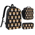 3pcs Casual Daypack 17 Inch Backpack Set Bookbag+Pencil Case+Lunch Bag ...