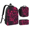 3pcs Casual Daypack 17 Inch Backpack Set Bookbag+Pencil Case+Lunch Bag ...