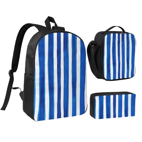 3pcs Casual Daypack 17 Inch Backpack Set Bookbag+Pencil Case+Lunch Bag ...