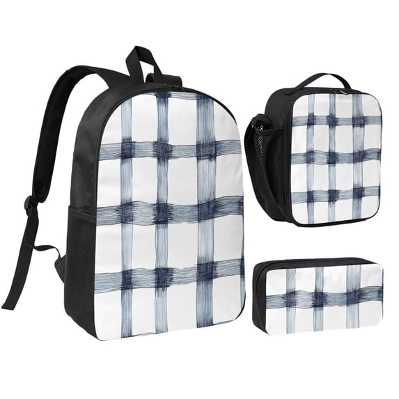 3pcs Casual Daypack 17 Inch Backpack Set Bookbag+Pencil Case+Lunch Bag ...