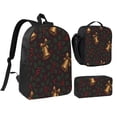 3pcs Casual Daypack 17 Inch Backpack Set Bookbag+Pencil Case+Lunch Bag ...