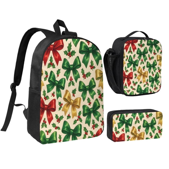 3pcs Casual Daypack 17 Inch Backpack Set Bookbag+Pencil Case+Lunch Bag ...