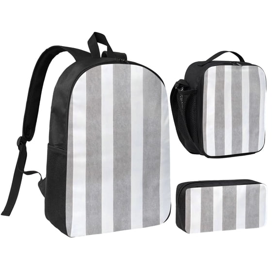 3pcs Casual Daypack 17 Inch Backpack Set Bookbag+Pencil Case+Lunch Bag ...