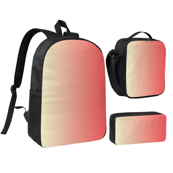 3pcs Casual Daypack 17 Inch Backpack Set Bookbag+Pencil Case+Lunch Bag ...