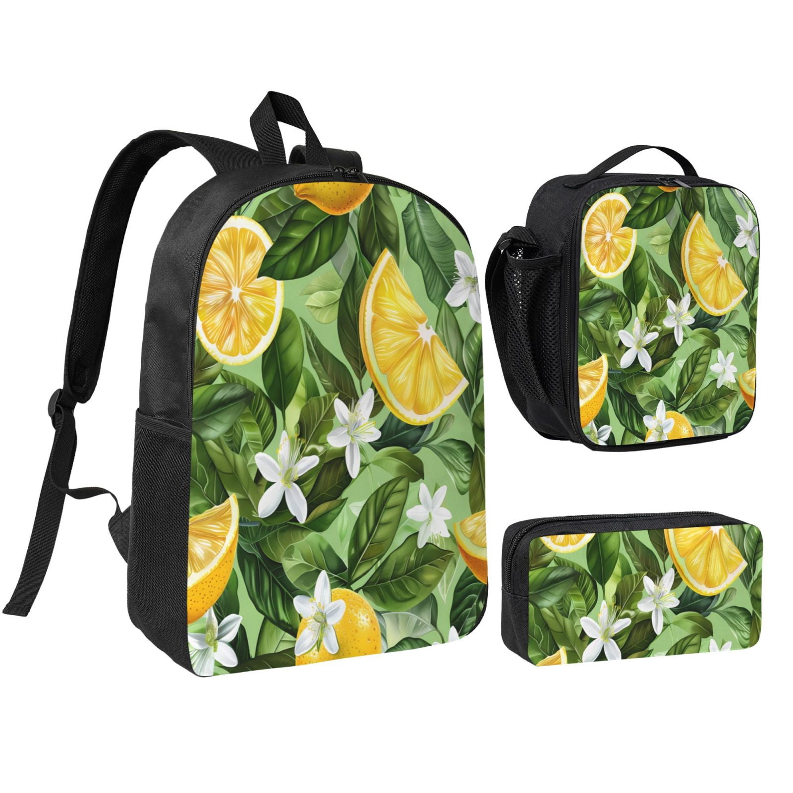 3pcs Casual Daypack 17 Inch Backpack Set Bookbag+Pencil Case+Lunch Bag ...