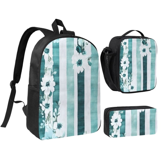 3pcs Casual Daypack 17 Inch Backpack Set Bookbag+Pencil Case+Lunch Bag ...