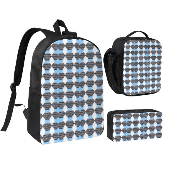 3pcs Casual Daypack 17 Inch Backpack Set Bookbag+Pencil Case+Lunch Bag ...