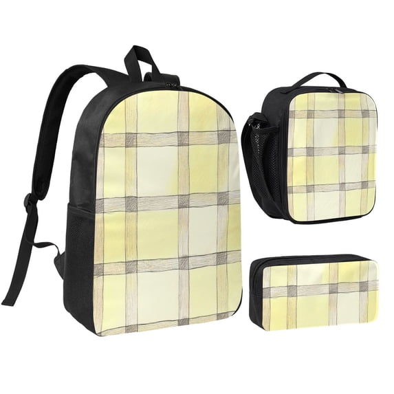 3pcs Casual Daypack 17 Inch Backpack Set Bookbag+Pencil Case+Lunch Bag ...